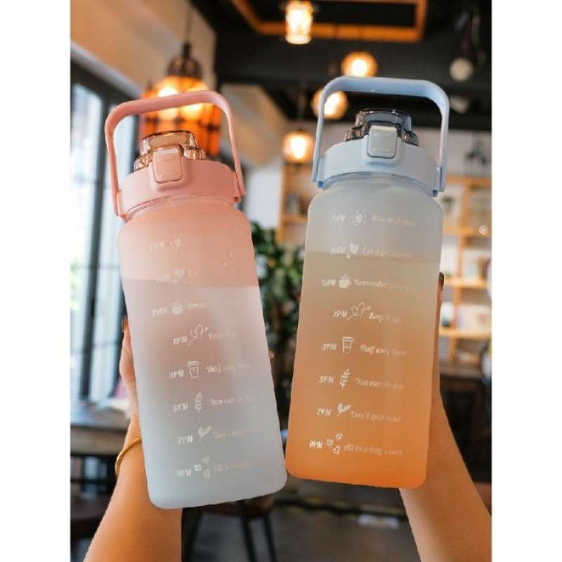 Jual botol minum motivasi viral tiktok 2 liter botol gradasi botol ...