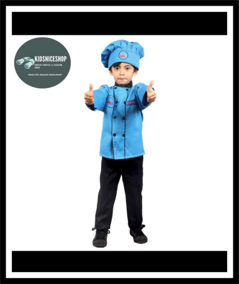 Promo SERAGAM / KOSTUM / PAKAIAN PROFESI KOKI / CHEF BIRU ANAK 3-10 ...