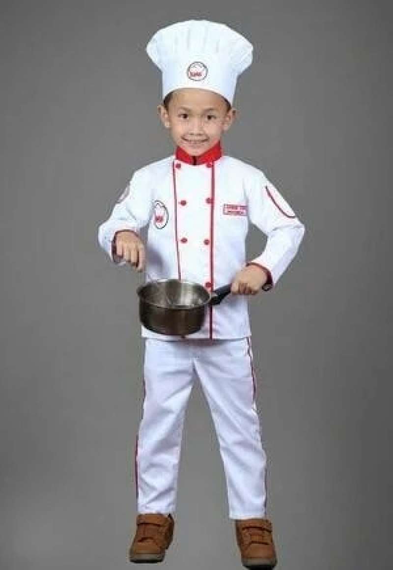 Promo SERAGAM / KOSTUM / PAKAIAN PROFESI KOKI / CHEF BIRU ANAK 3-10 ...