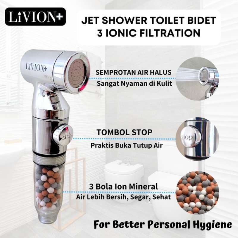 Promo LiVION+ JET BIDET TOILET FILTER ION / BIDET SPRAY TOILET KLOSET ...