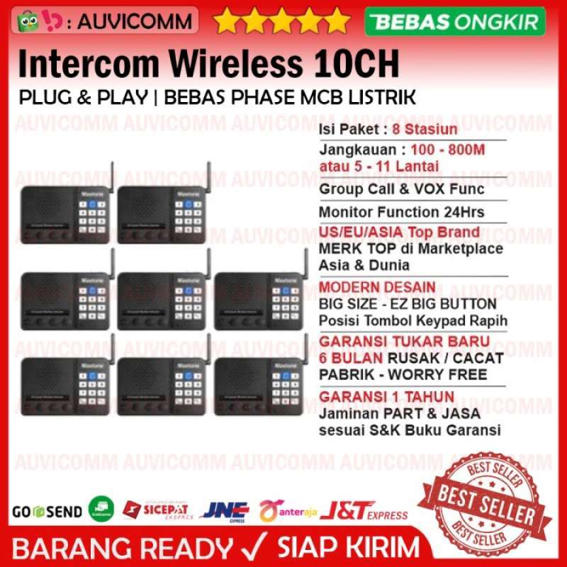 Promo Intercom Wireless 10 Ch Interphone Interkom TONE SK1210 - 8 UNIT Diskon 23% di Seller ...