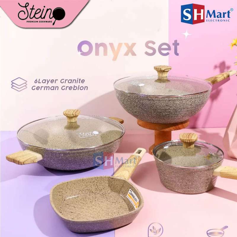 Jual PAKET SATUAN ONYX GRANITE SERIES WOK GERMAN GREBLON STEINCOOKWARE di Seller SHMART ...