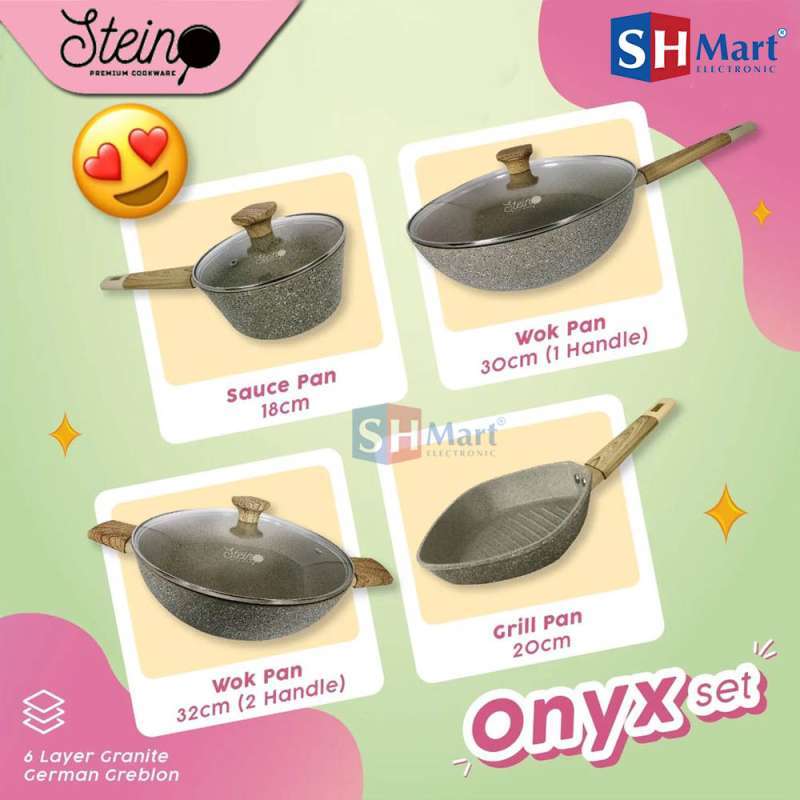 Jual PAKET SATUAN ONYX GRANITE SERIES WOK GERMAN GREBLON STEINCOOKWARE ...