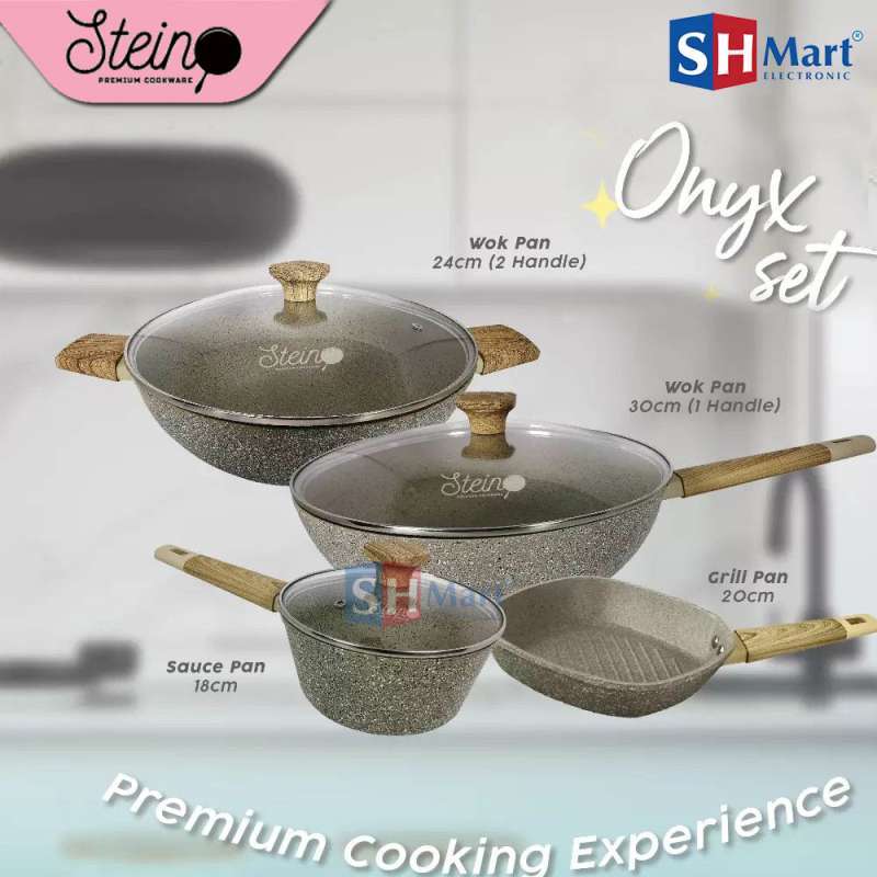 Jual PAKET SATUAN ONYX GRANITE SERIES WOK GERMAN GREBLON STEINCOOKWARE ...