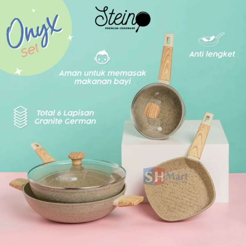 Jual PAKET SATUAN ONYX GRANITE SERIES WOK GERMAN GREBLON STEINCOOKWARE ...