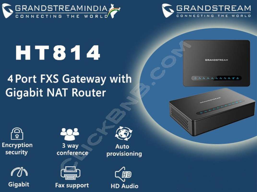 Promo Grandstream Ht814 - 4Fxs Ata With Dual Gigabit Nat Router Baru ...
