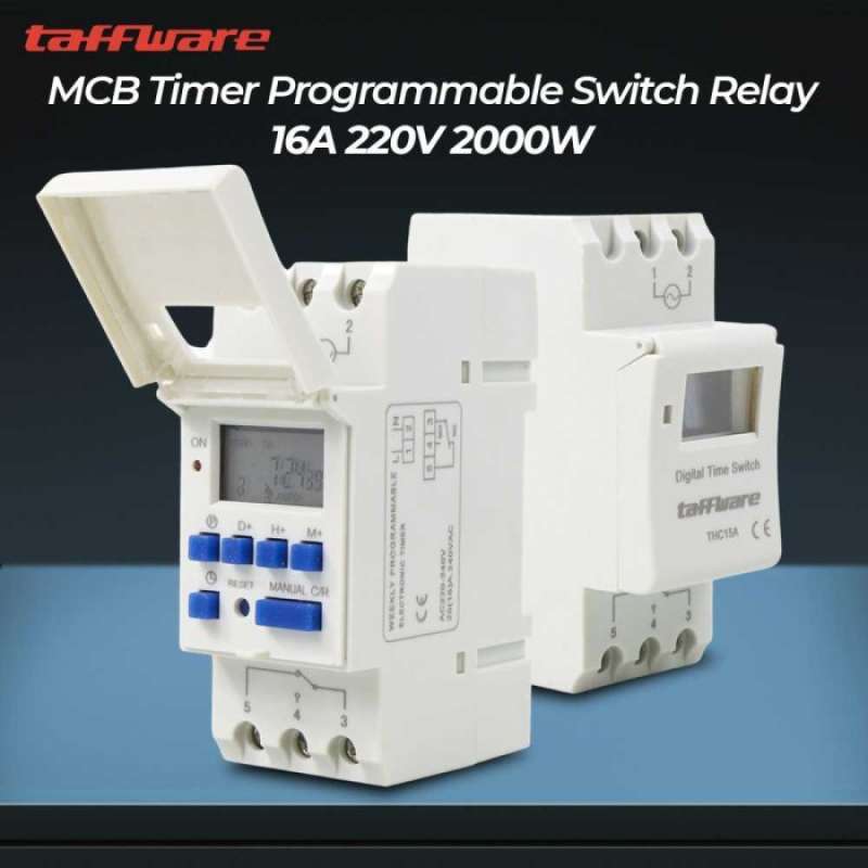 Promo Taffware Mcb Digital Timer Programmable Switch Relay 16a 220v ... Promo Taffware Mcb Digital Timer Programmable Switch Relay 16a 220v ...