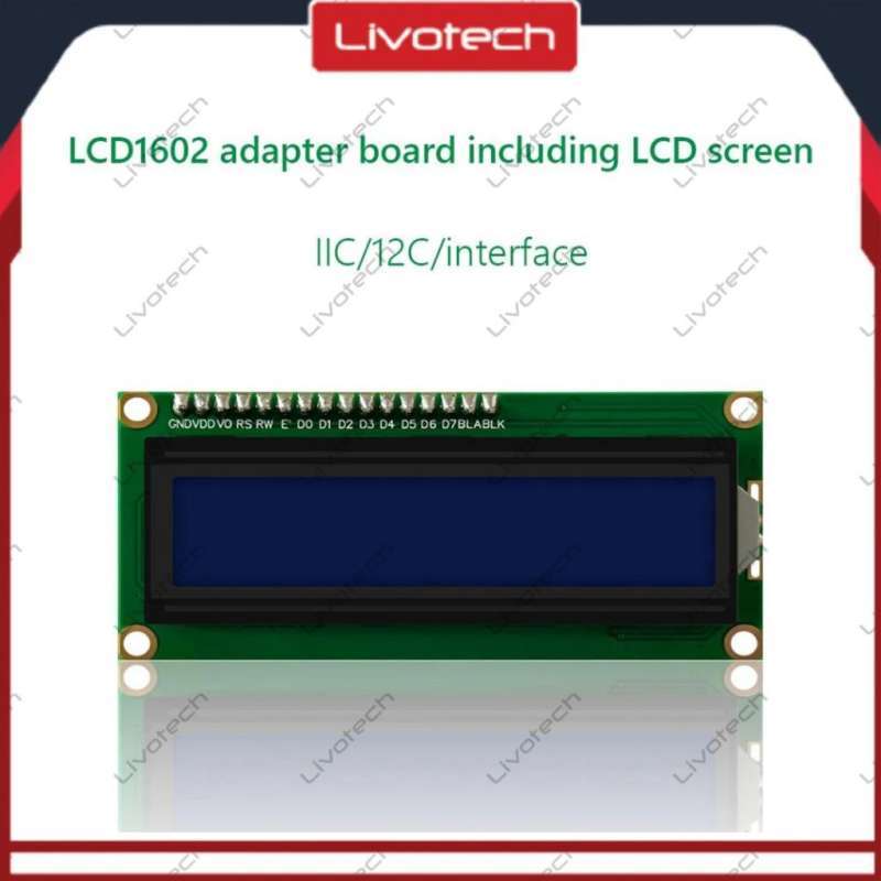 Jual LCD Display Blue 16x2 I2C Character 1602 Background Layar Biru ...