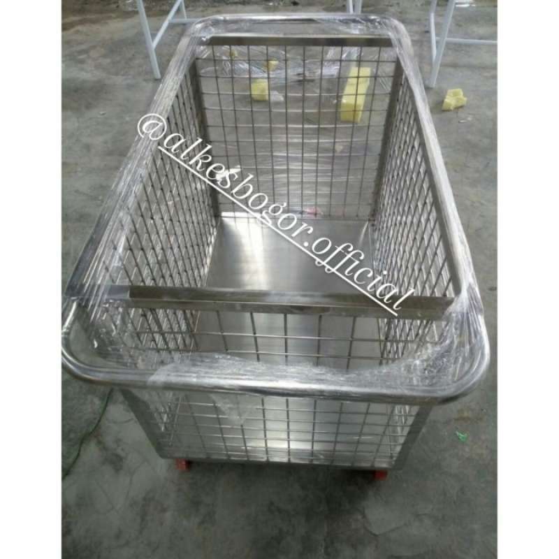 Promo Trolley Linen Troli Instrumen Laundry Stainless Diskon 23% Di ...