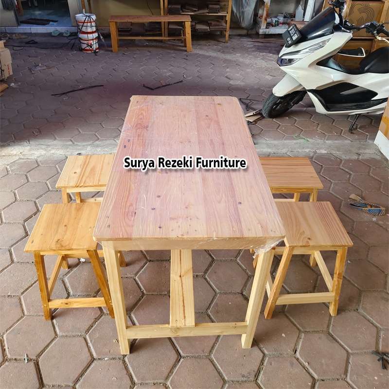 Promo Meja Makan, Meja Cafe Set 4 Kursi Kayu Jati Belanda - Putih ...