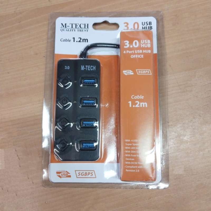 Promo Usb 3.0 Hub M-tech 4 Port On Off Saklar Mt-uh3 - Terminal Usb3.0 ...