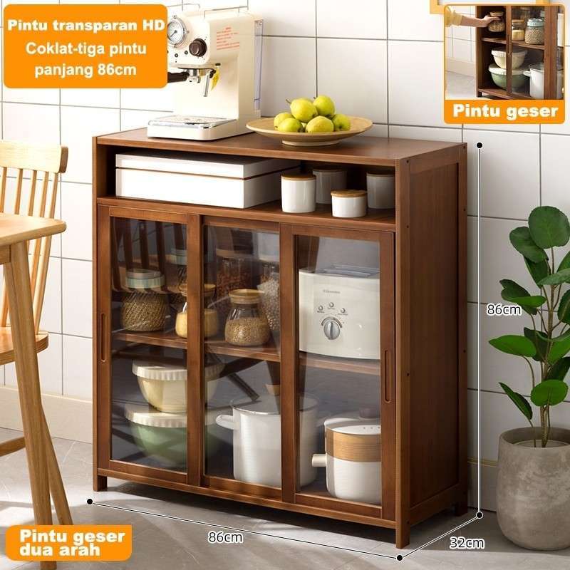 Jual Lemari Penyimpanan Dapur Bambu Rak Dapur Um - 3l-86*36*86cm (3p ...