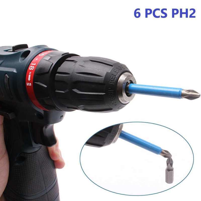 Jual Autotool Set Mata Obeng Plus Philips Drill Bits Magnetic Ph2 6 Pcs ...