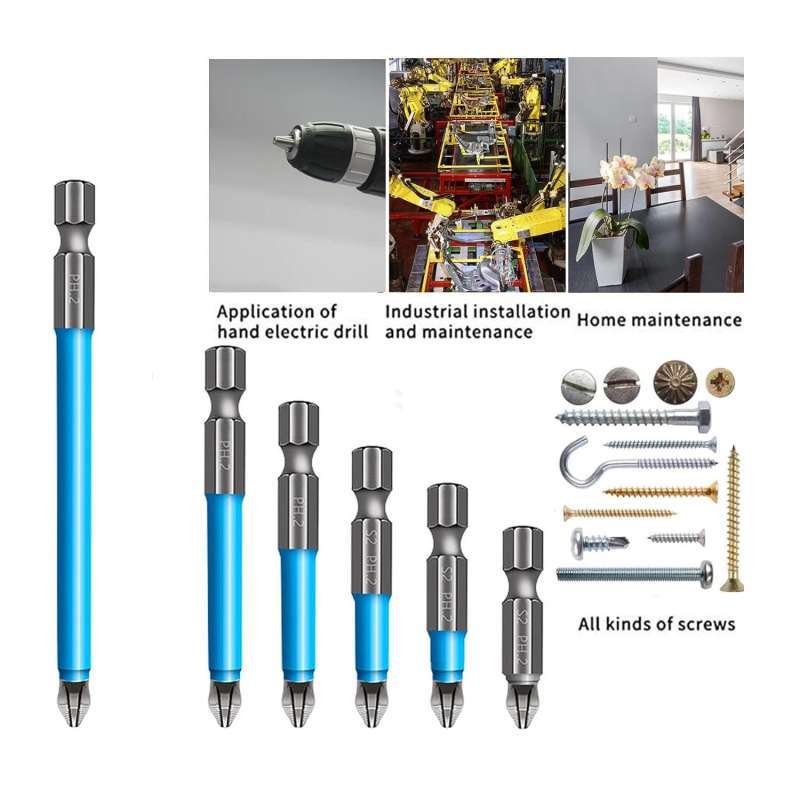 Jual Autotool Set Mata Obeng Plus Philips Drill Bits Magnetic Ph2 6 Pcs ...