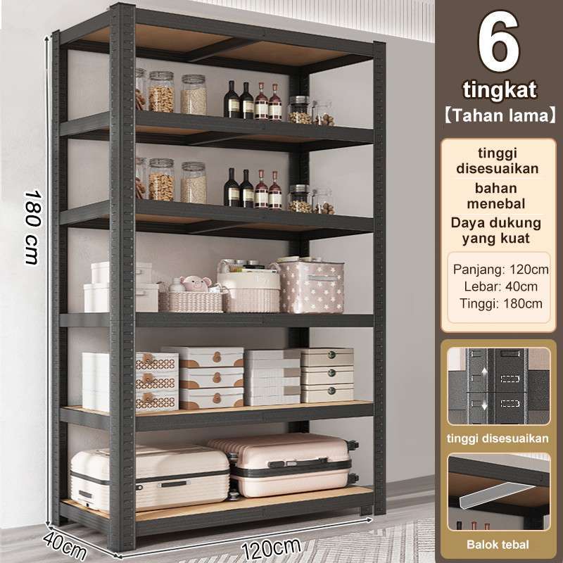 Promo Rak Besi Susun Rak Gudang Serbaguna Rak Um - 6l-120*40*180⬛ ...