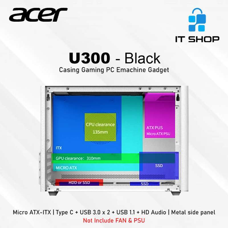 Jual Acer Casing Pc Gaming U300 - Black Di Seller It Shop Official ...