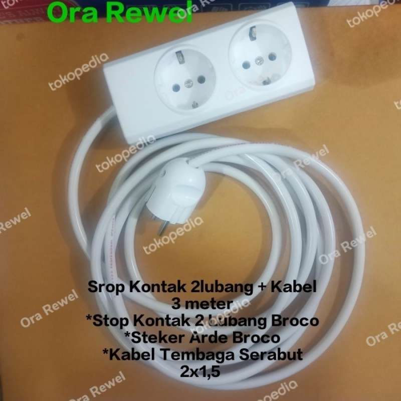 Promo Stop Kontak 2lubang Broco Kabel 3 Meter - Colokan Kabel Bagus - 1 ...