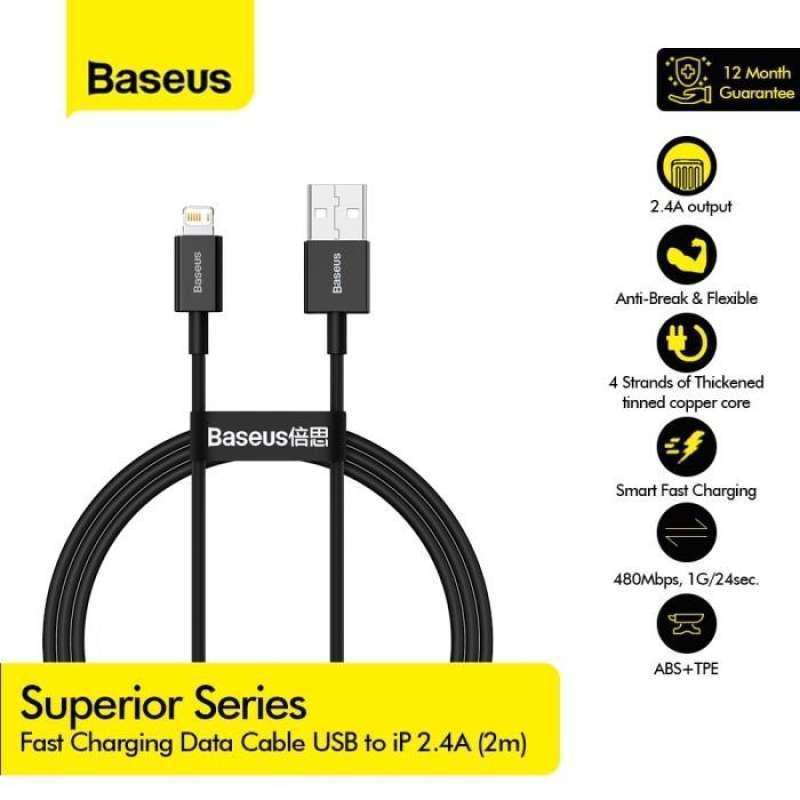 Jual Baseus Superior Series Fast Charging Data Cable Usb To Ip 2m Calys ...