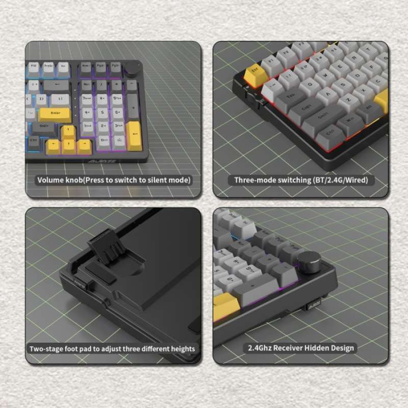 Promo Ajazz Ak992 99 Keys Mechanical Keyboard Three-mode Rgb ...