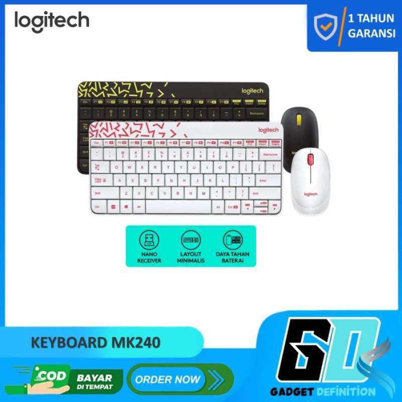 Promo Logitech Wireless Mouse Keyboard Mk240 / Combo / Mk 240 Nano ...