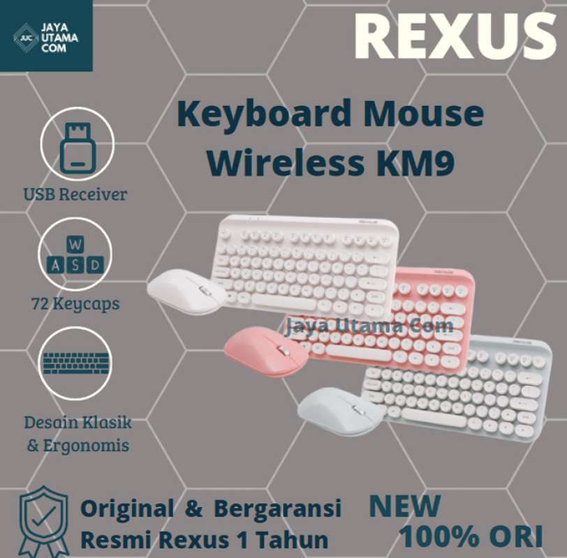 Promo Rexus Keyboard Mouse Wireless Km9 Combo Original Diskon 33% Di ...