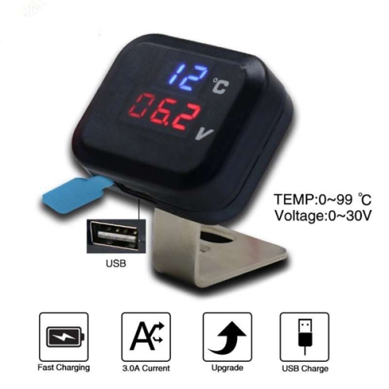 Promo Voltmeter Temperature Usb Charger Koso Universal Xmax Nmax Pcx ...