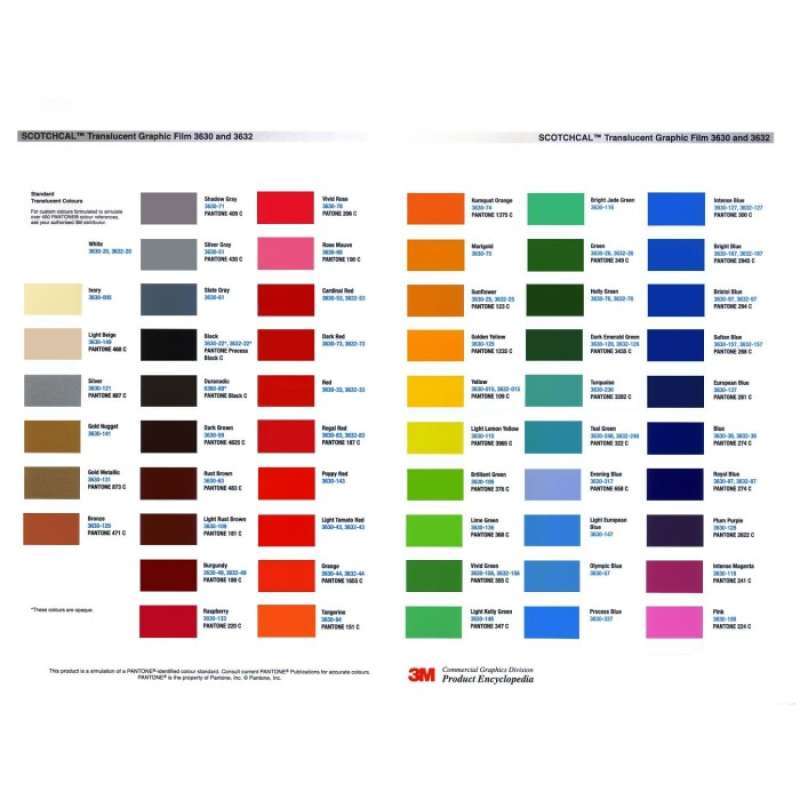Promo 3m Scotchcal Translucent Graphic Film Series 3630 Meteran ...