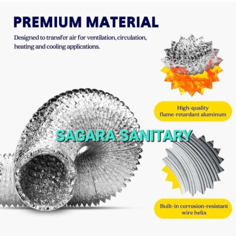 Promo Pipa Ac Portable 6 In Panjang 4 Meter + Klem 2 Pcs / Flexible ...