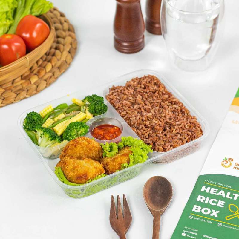Jual Nasi Box Healthy Box Catering Diet Box Shrimp Roll Healthy Rice ...