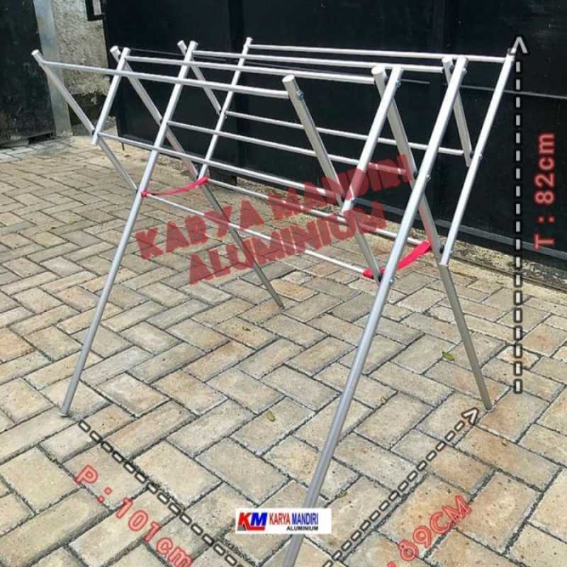 Promo Jemuran Baju / Pakaian Aluminium Warna+hanger Ukuran 180cm ...