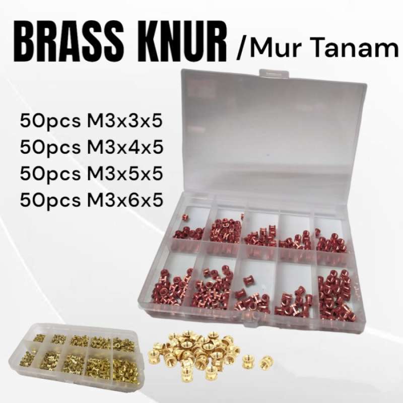 Promo Brass Knur M3 Mur Tanam M3 200pcs Diskon 23% Di Seller Darmaroca ...