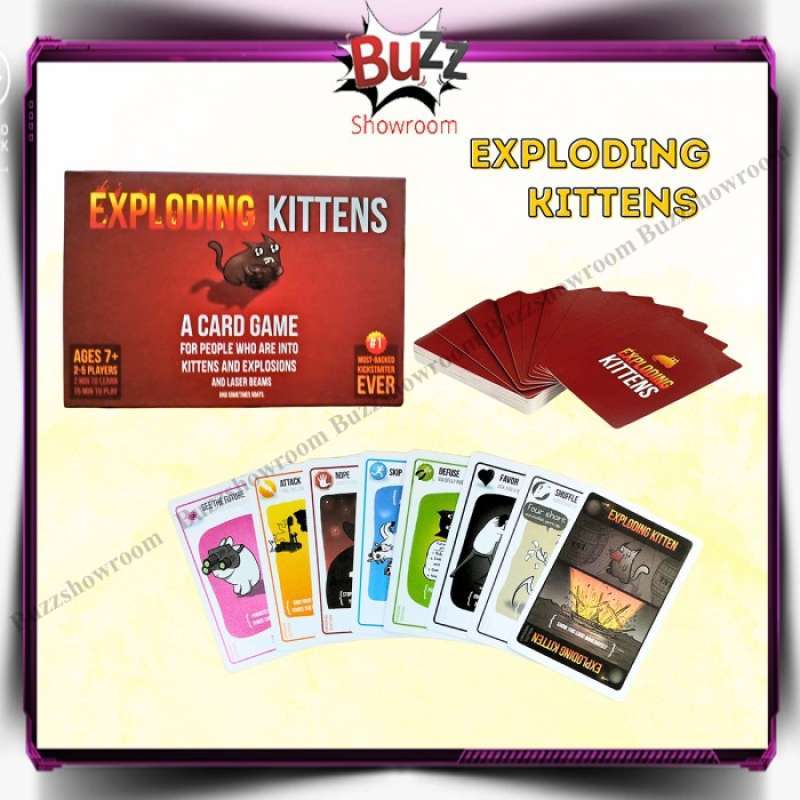 Promo Exploding Kittens/exploding Kitten Board Games Card Game Diskon ...