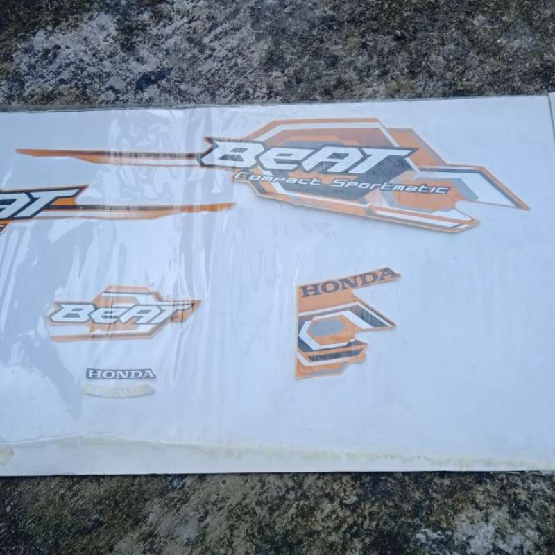 Promo Stripe Sticker Striping Set Honda Beat Warna Orange Ori Ahm ...