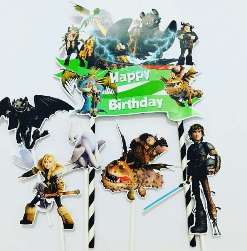 Promo How To Train Your Dragon Topper Cake Birthday / Hiasan Kue Ulang ...