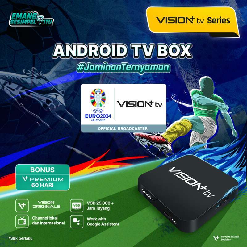 Jual Android Tv Box Vision+ Tv - Special Euro 2024 Bonus Gratis 60 Hari ...