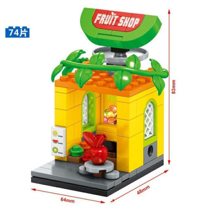 Jual Mainan Lego Block Stand Makanan, Mini Food Stand And Shop Cart ...