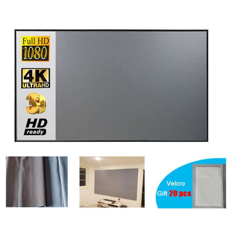 Promo Layar Proyektor Kain Wall Screen Projection Anti Silau 4k Hd ...