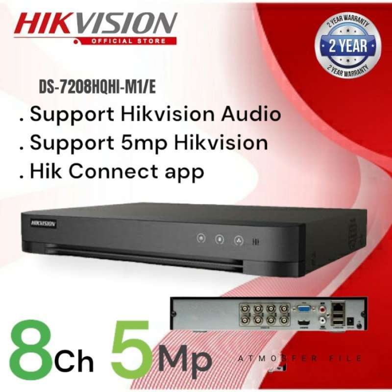 Jual Dvr Hikvision 8ch Full Hd 1080p Ds-7208hqhi-k1/e Support Audio ...