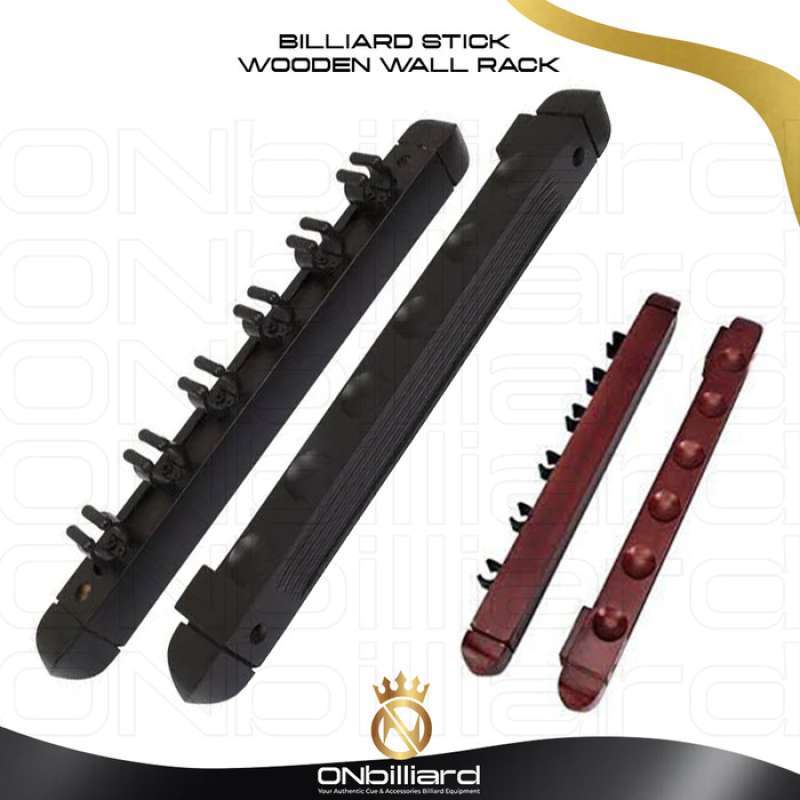 Jual Billiard Cue Stick Wooden Wall Rack Rak Dinding Stik Billiard Di ...