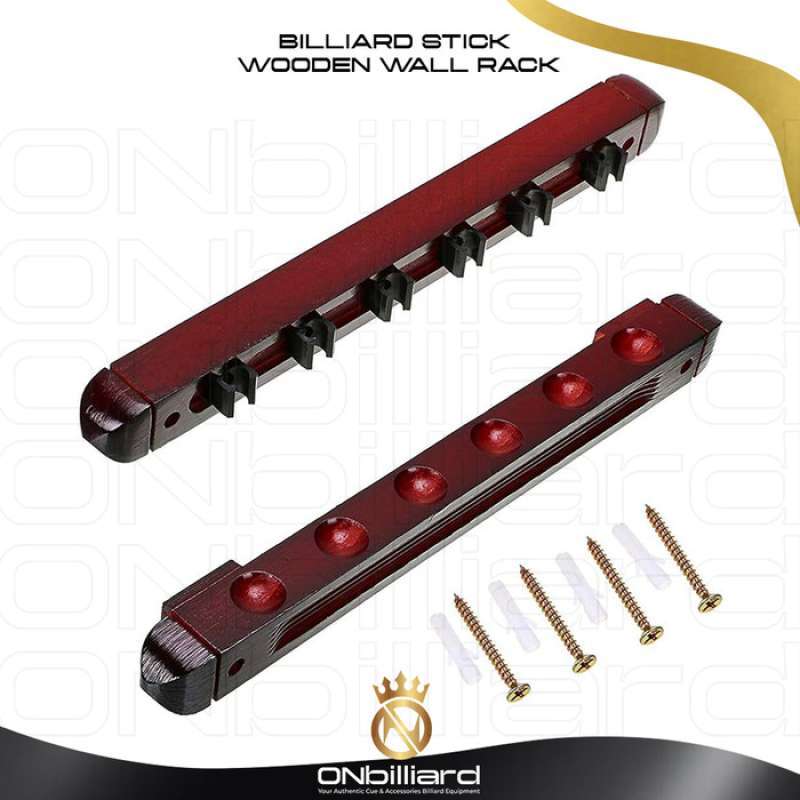 Jual Billiard Cue Stick Wooden Wall Rack Rak Dinding Stik Billiard Di ...