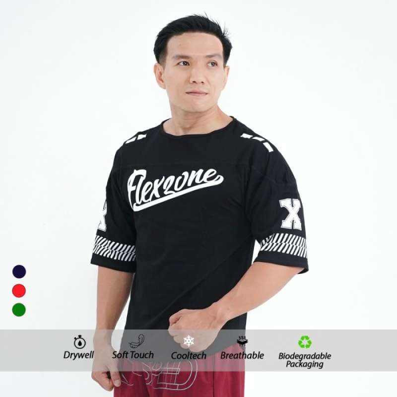 Jual Flexzone Oversize Shirt X Series Fts-057 Gym Fitness Santai - M ...