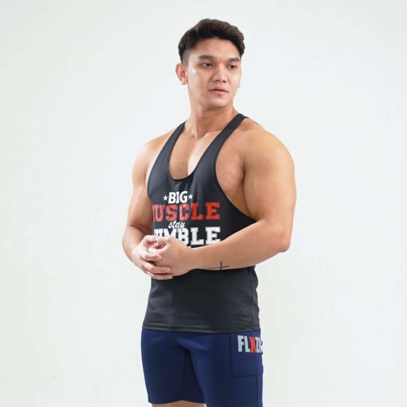Jual Flexzone Stringer Gym Big Muscle Series Fss-042 Singlet Fitnes Fitness - S Hitam Di Seller ...