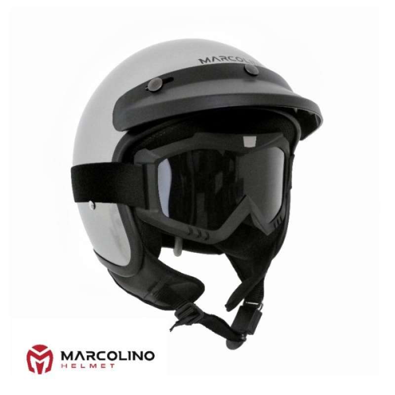 Jual Helm Bogo Retro Marcolino Silver Glossy Sni Retro Mask By Jmc ...