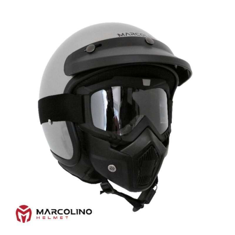 Jual Helm Bogo Retro Marcolino Silver Glossy Sni Retro Mask By Jmc ...