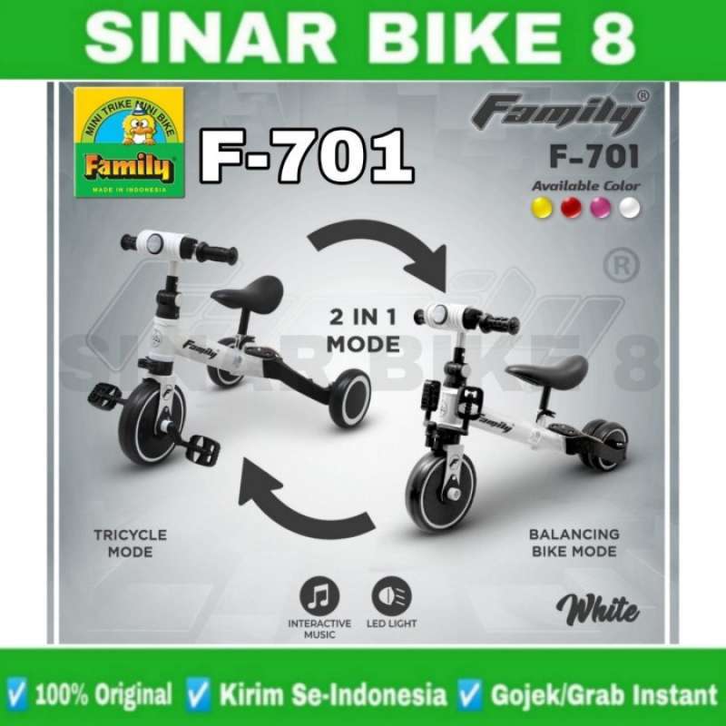 Promo Balance Push Bike Family F 701 Sepeda Keseimbangan Anak 3 In 1 ...