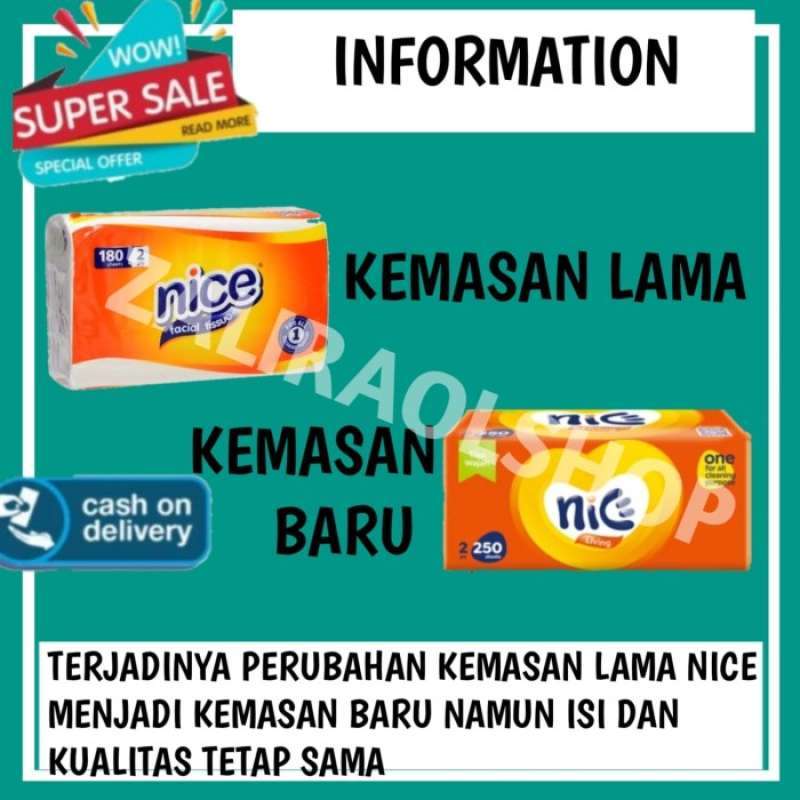 Promo Tissue Nice 180 Sheets 2 Ply 1 Karton Isi 60pcs Harga Lebih Hemat ...