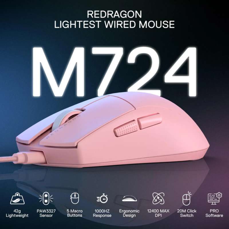 Promo Redragon Wired Gaming Mouse Ultra Light Weight King 1k - M724 ...