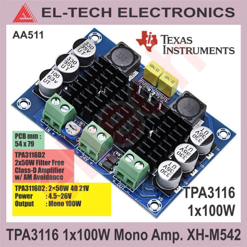 Promo Digital Audio Power Amplifier Penguat Suara Tpa3116 3116 Mono ...