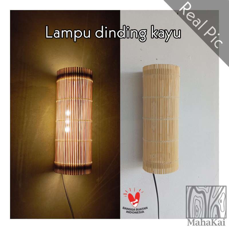 Jual Lampu Dinding Kayu Tembok Wooden Lamp Wall Decor Lampu Tidur Led ...