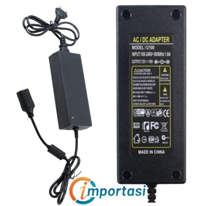 Jual Adaptor Converter Lighter Ke Listrik Rumah Ac 220v To Dc 12v 8a 9a ...